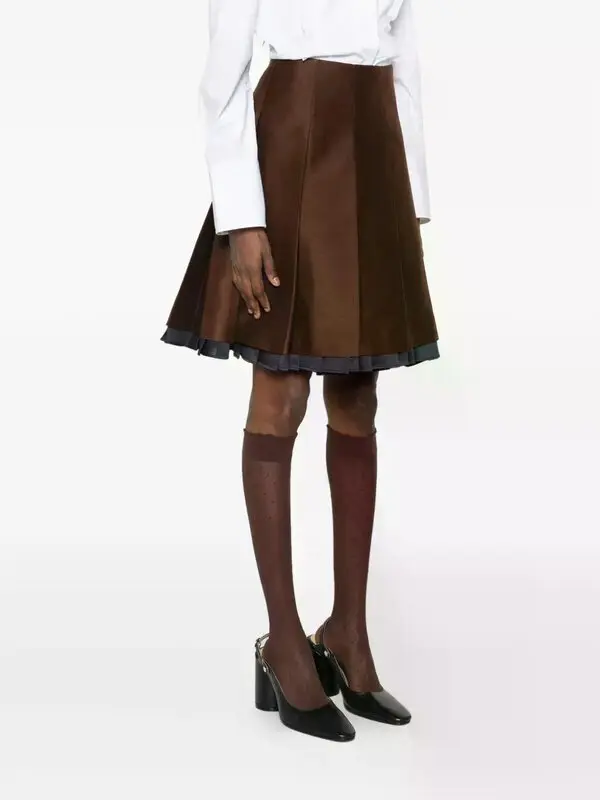 SHUSHU/TONG Pleated Skirt With Trim