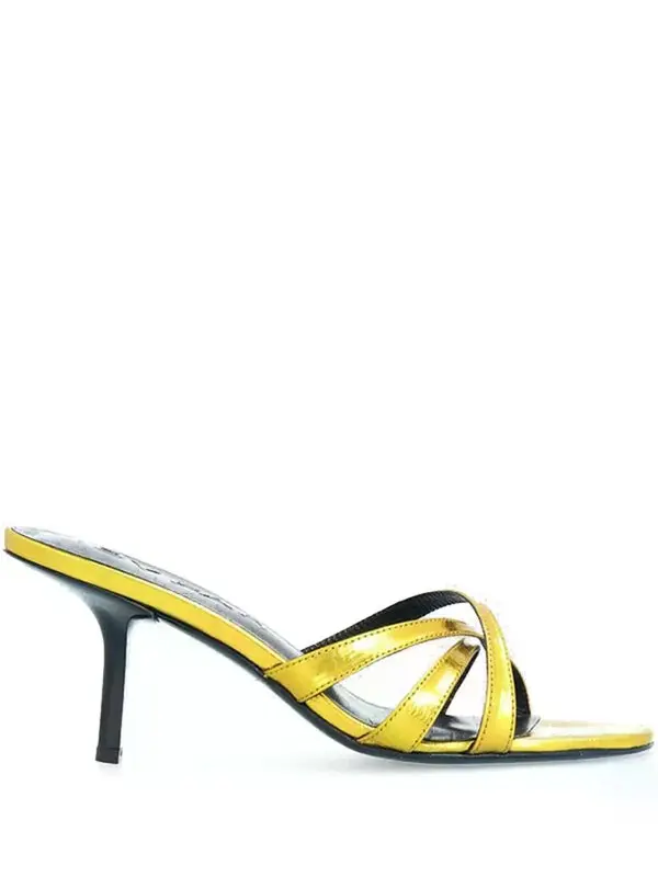 By Far 70mm Julie Leather Sandals - Gold