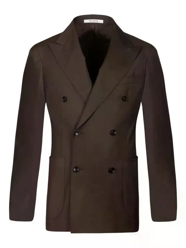 Tagliatore Double-breasted Wool Blazer - Brown