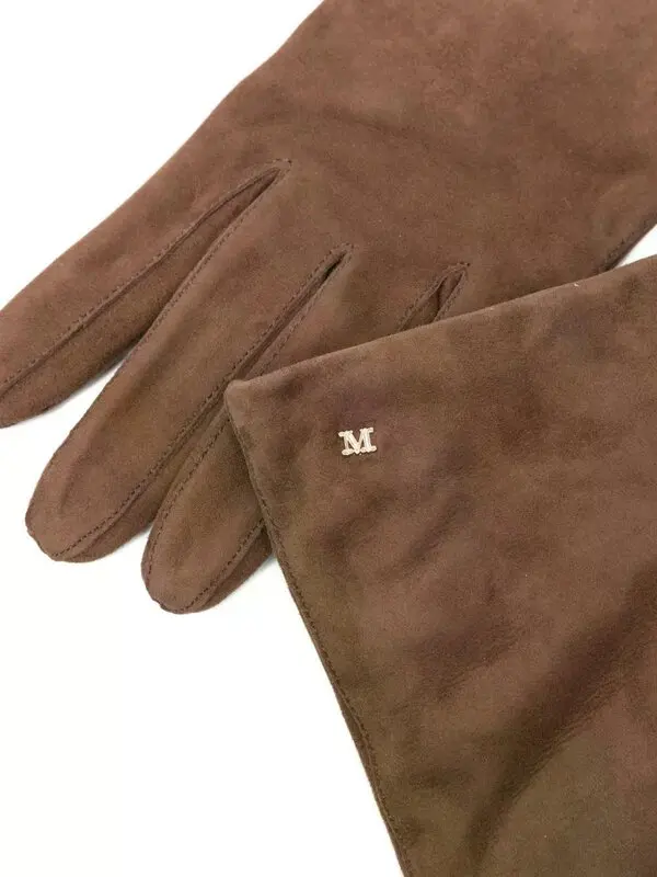 Max Mara Logo-detailing Gloves - Blue