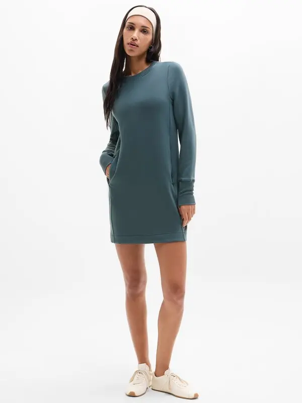 Athleta Coaster Luxe Sweatshirt Dress In Eden - 40% Off | Editorialist