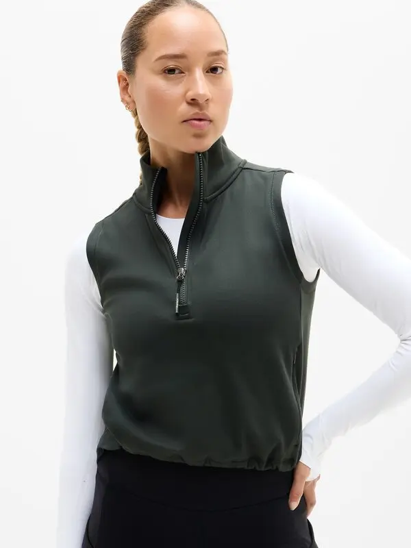 Athleta Unstoppable 1/2 Zip Cropped Vest - Elm