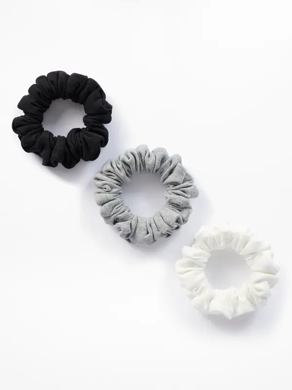 Athleta On The Go Scrunchie 3-pack - Black White