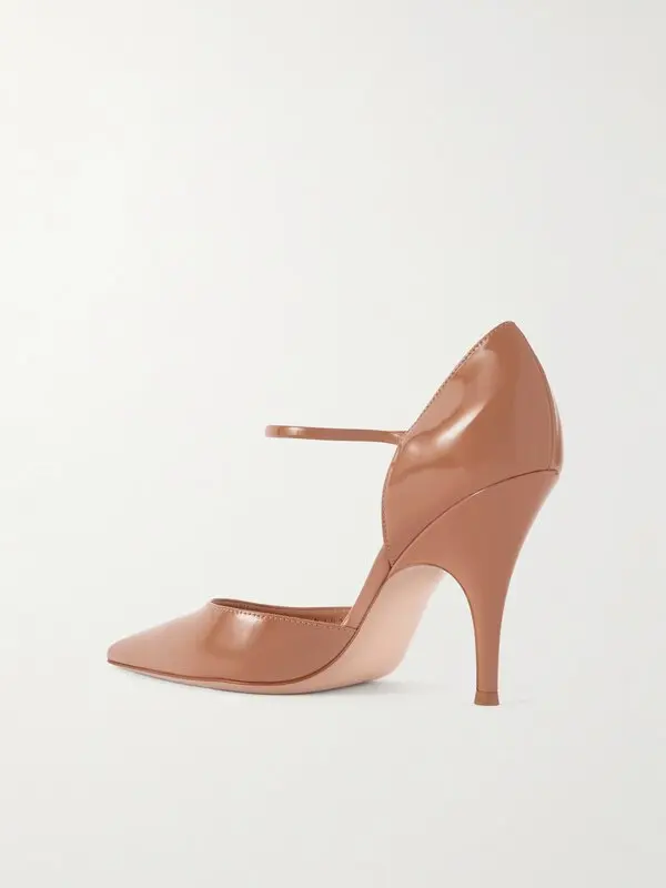 GIANVITO ROSSI Nuit 95 Patent-leather Pumps - Neutrals