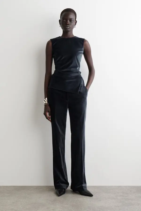 Cos Velvet Straight-leg Trousers