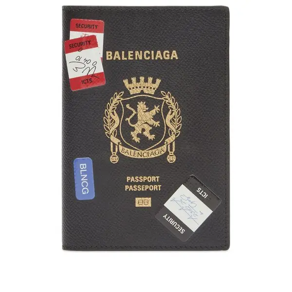 Balenciaga Sticker Passport Holder - Black/multicolor