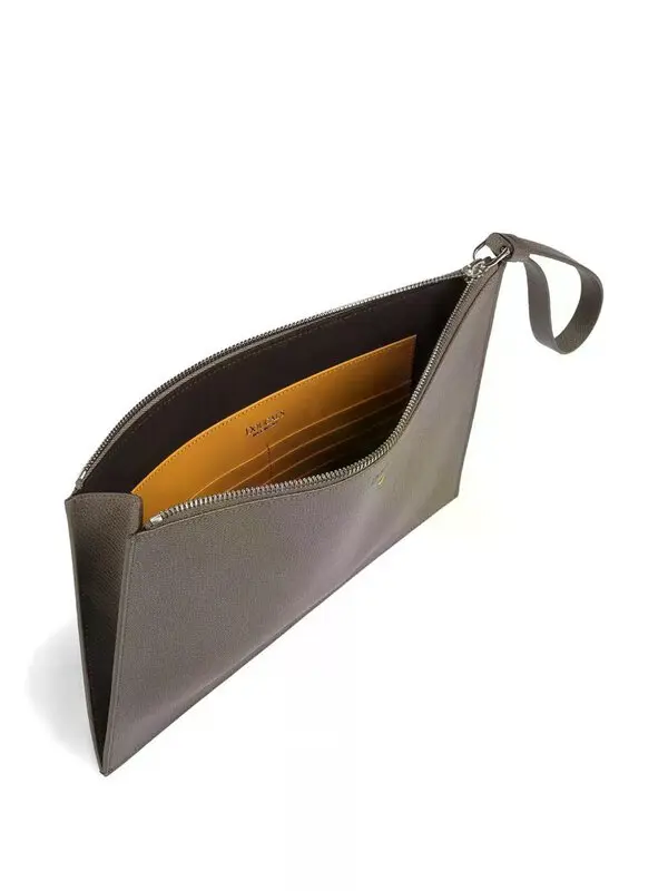 DOUCAL'S Leather Document Pouch - Grey