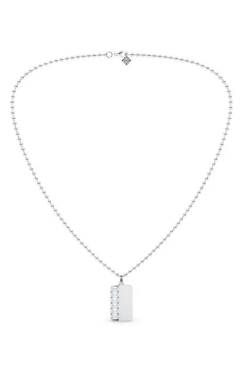 HAUTECARAT Lab Grown Diamond Dog Tag Pendant Necklace - White