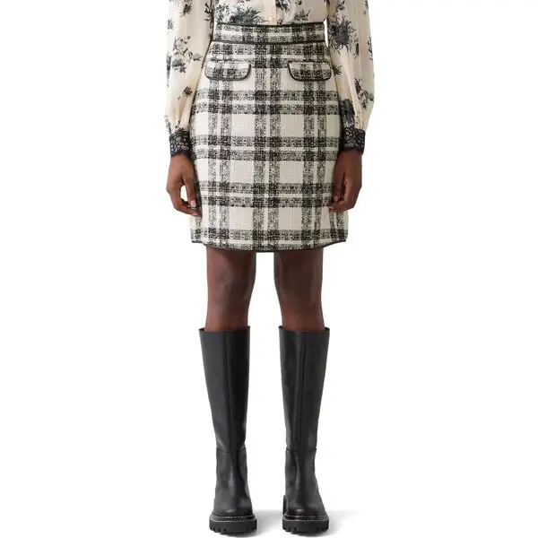 LK BENNETT Clarisse Checked Knit Skirt