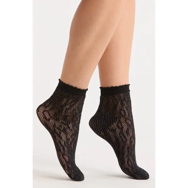 Nordstrom Sparkle Fishnet Ankle Socks