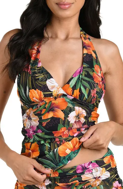 La Blanca Tropical Halter Tankini