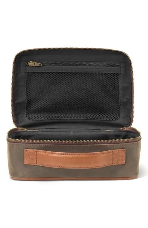 Johnston & Murphy Antiqued Cotton & Leather Dopp Kit