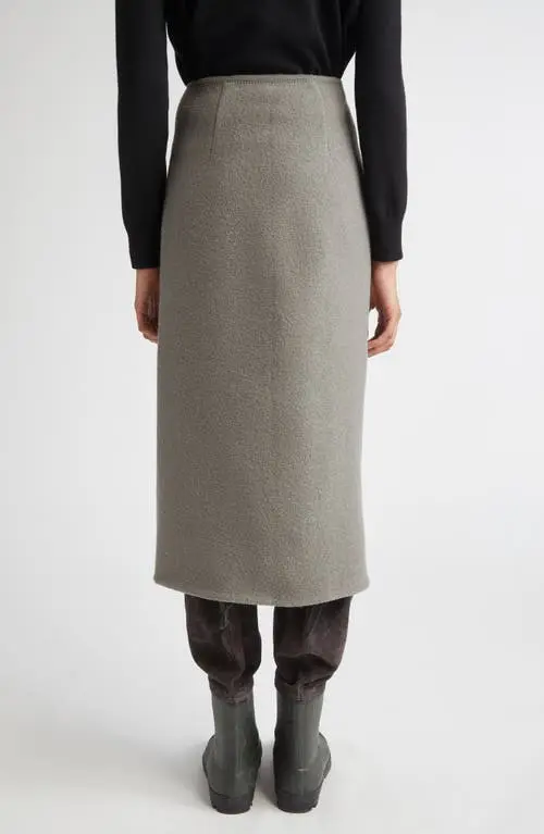 RIER Walker Wool Fleece Wrap Midi Skirt