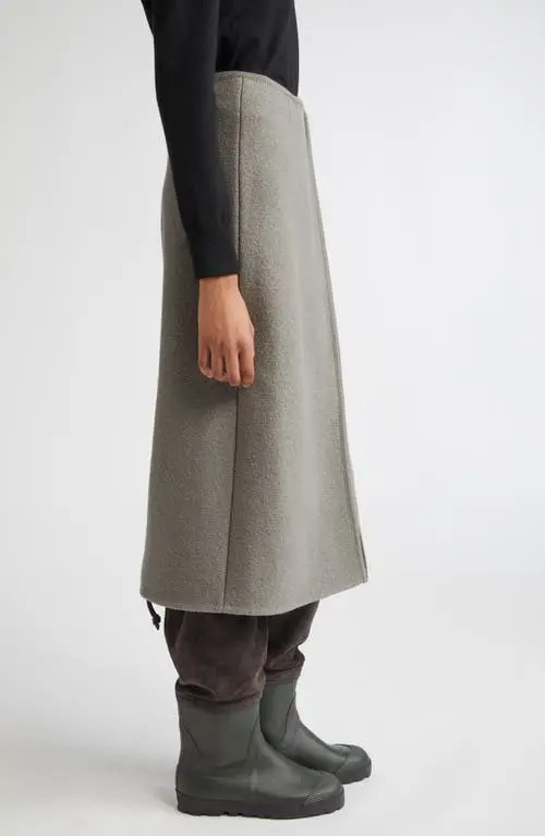 RIER Walker Wool Fleece Wrap Midi Skirt