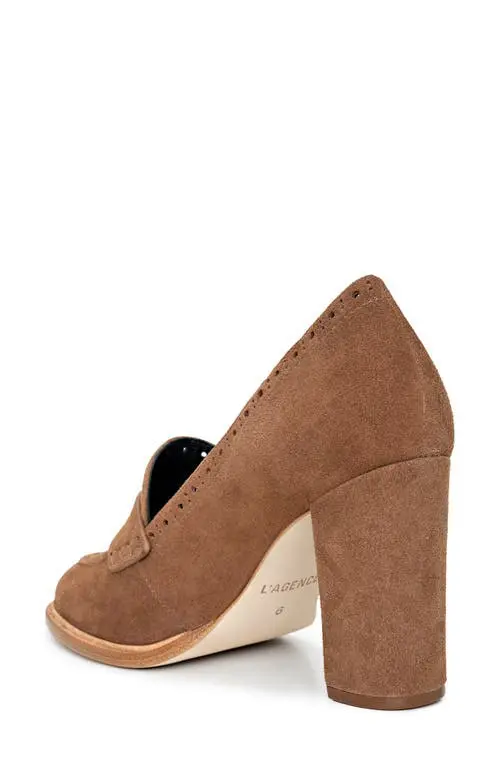 L'Agence Penny Loafer Suede Pumps