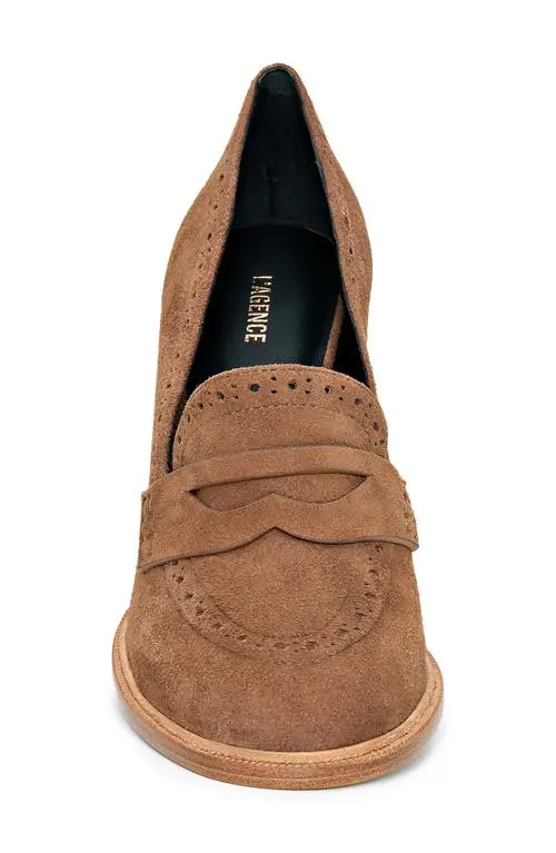 L'Agence Penny Loafer Suede Pumps