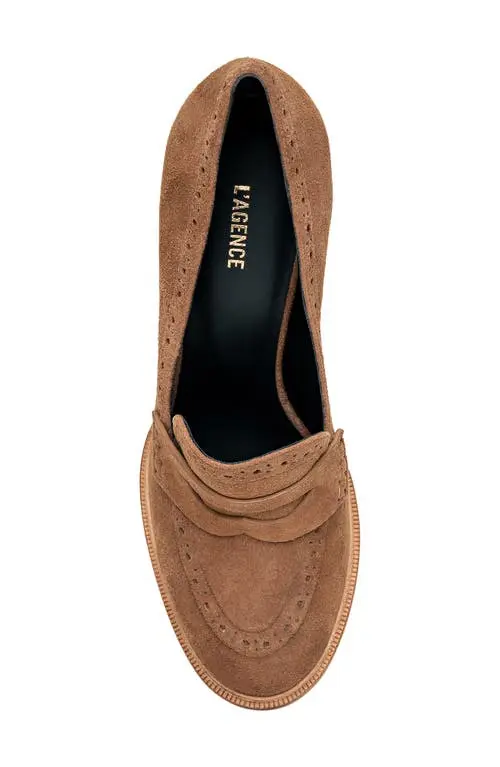 L'Agence Penny Loafer Suede Pumps
