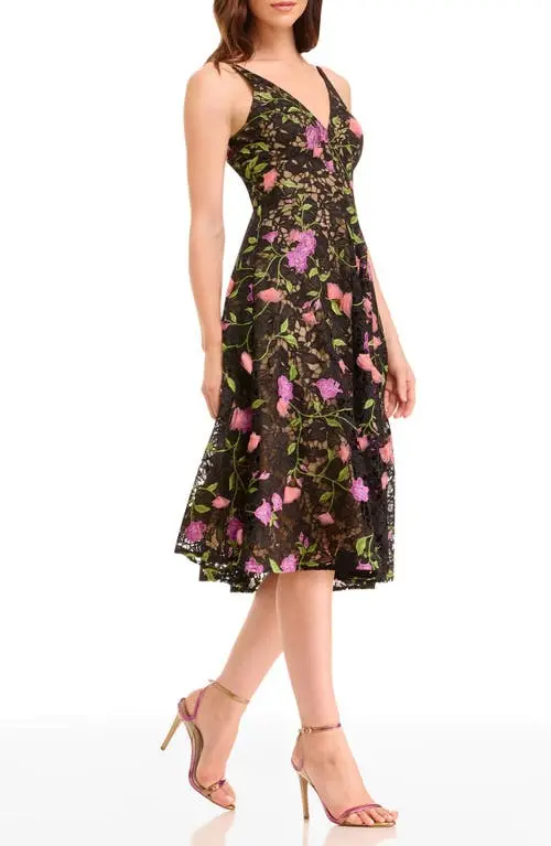 Dress The Population Elisa Floral Fit & Flare Cocktail Dress