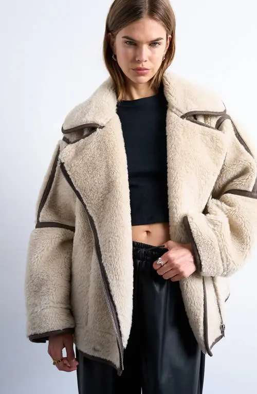 Topshop Faux Shearling Aviator Jacket