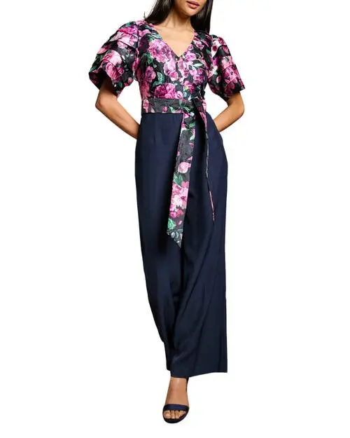 Coast Printed Tiered Sleeve Organza Jumpsuit - Multi