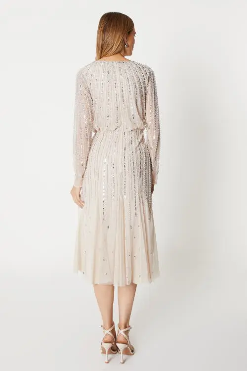 Coast Sequin Long Sleeve Midi Dress