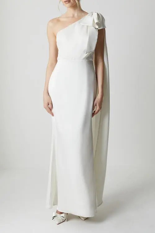 Coast One-shoulder Satin Wedding Gown