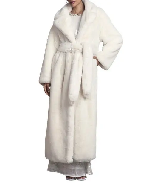 Coast Belted Longline Faux Fur Coat