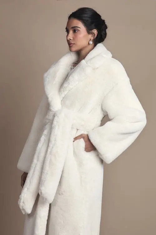 Coast Belted Longline Faux Fur Coat