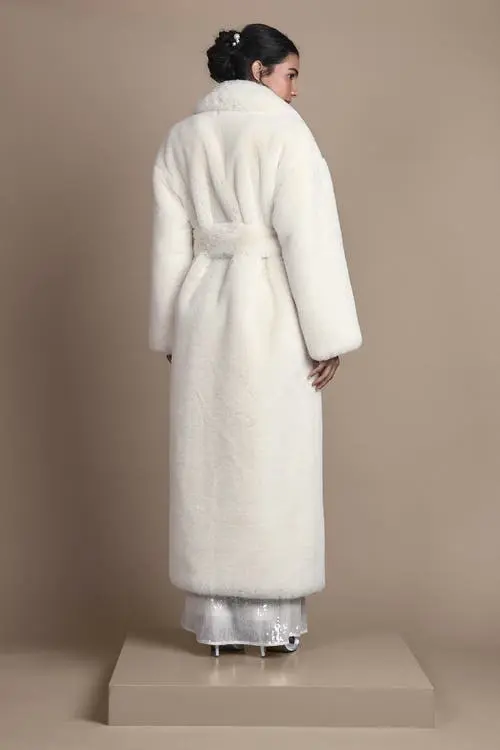Coast Belted Longline Faux Fur Coat