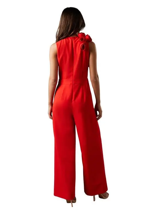 Coast Corsage Detail Pleated Jumpsuit - Poppy