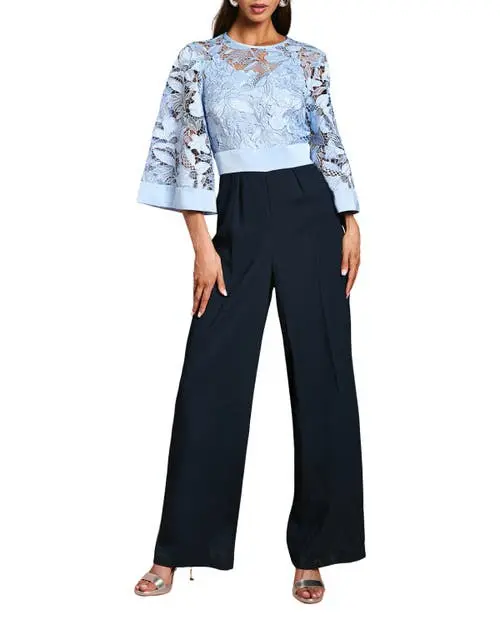 Coast Lace Kimono Sleeve Jumpsuit - Navy