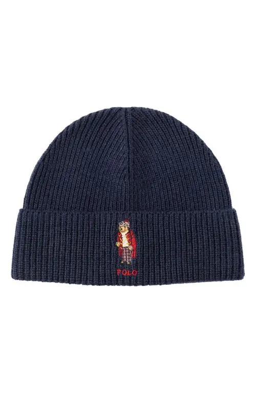 Ralph Lauren Holiday Bear Beanie - Newport Navy