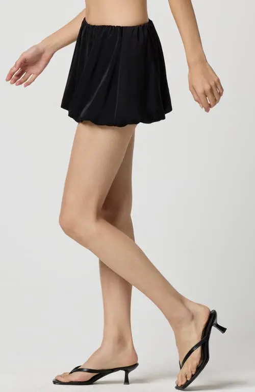 FLORENCE BY MILLS Silky Satin Bubble Mini Skirt - Black