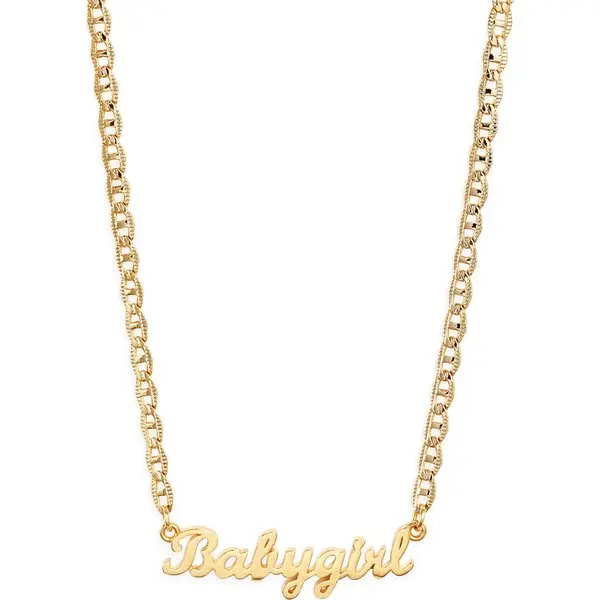 VIDAKUSH Babygirl Nameplate Necklace - Gold