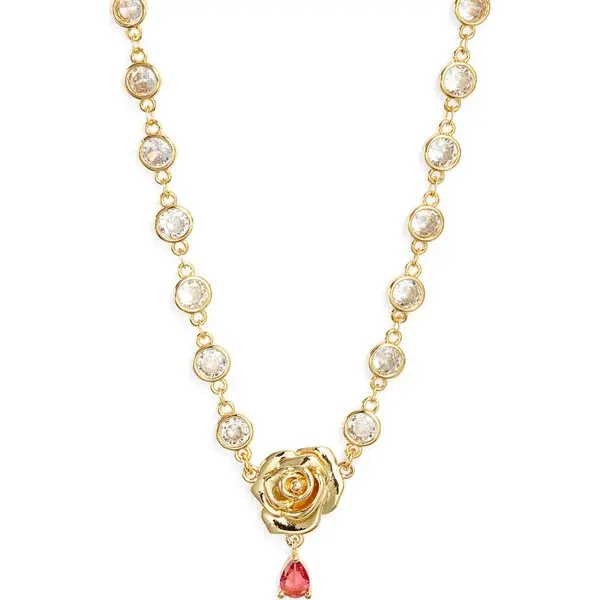 VIDAKUSH Blooming Rose Zirconia Necklace - Gold