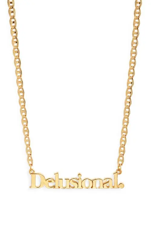 VIDAKUSH Delusional Nameplate Necklace - Gold