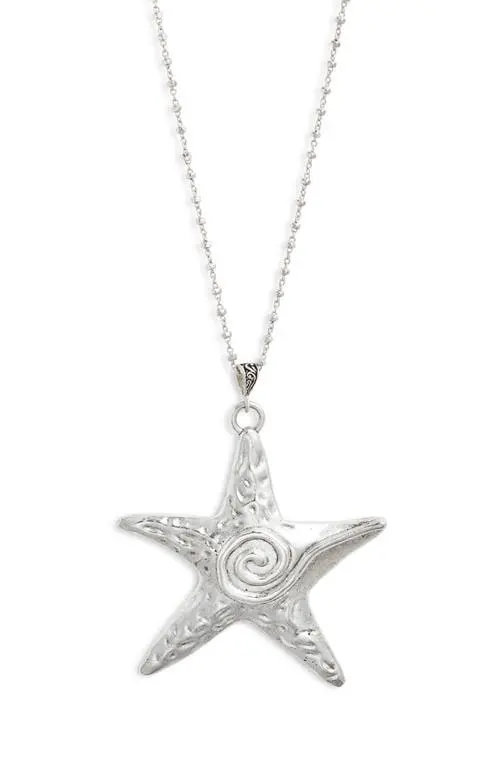 VIDAKUSH Starfish Swirl Pendant Necklace - Silver