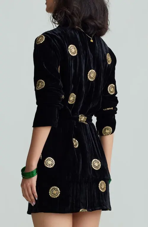 HOLICHIC Nala Embroidered Velvet Blazer