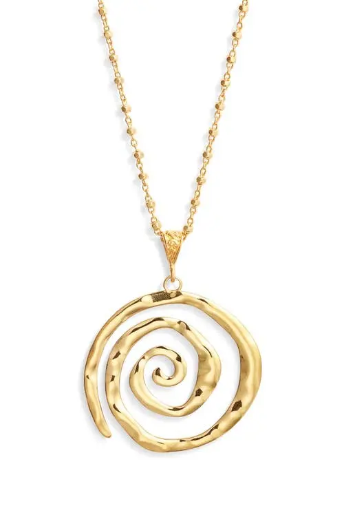 VIDAKUSH Swirl Pendant Necklace - Gold