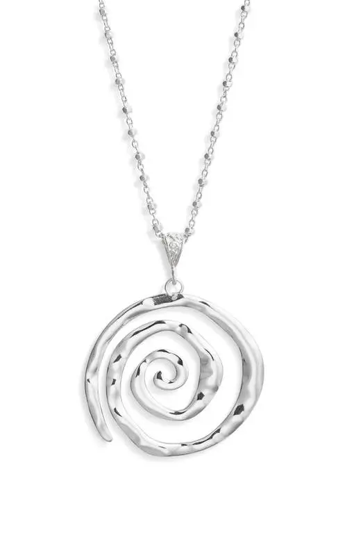 VIDAKUSH Swirl Pendant Necklace - Silver