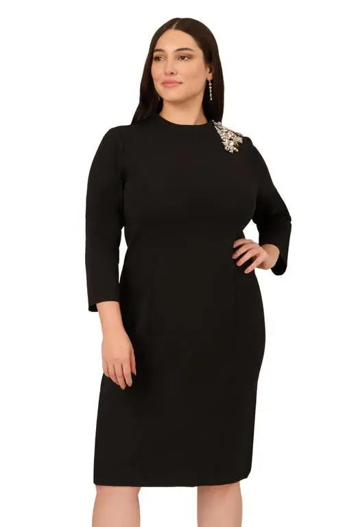 Adrianna Papell Floral Embellished Sheath Dress