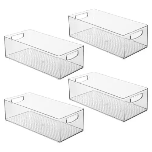LINUS Idesign Stackable Storage Bin With Handles, Set Of 4 - Clear