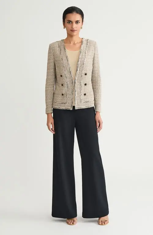 Ming Wang Shimmer Tweed Knit Jacket