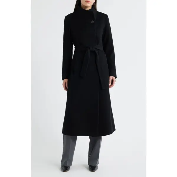 Fleurette Tatiana Belted Wool Coat - Black