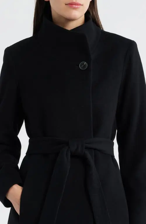 Fleurette Tatiana Belted Wool Coat - Black