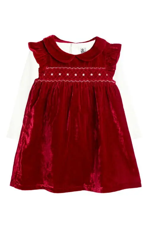 JOJO MAMAN BEBE Velvet Dress And Bodysuit Set - Red