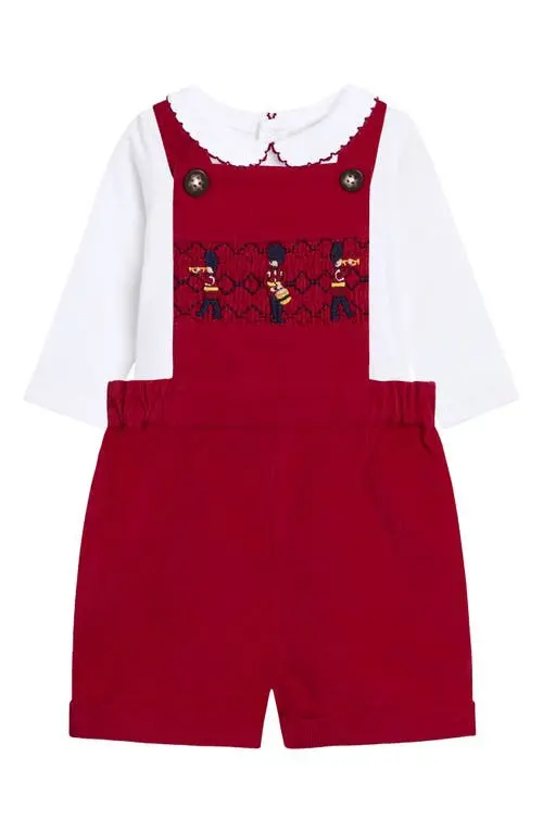 JOJO MAMAN BEBE Smocked Overalls And Bodysuit - Red
