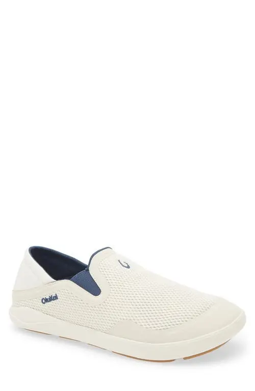 Olukai Moku Slip-on Sneakers - White Sand/trench Blue