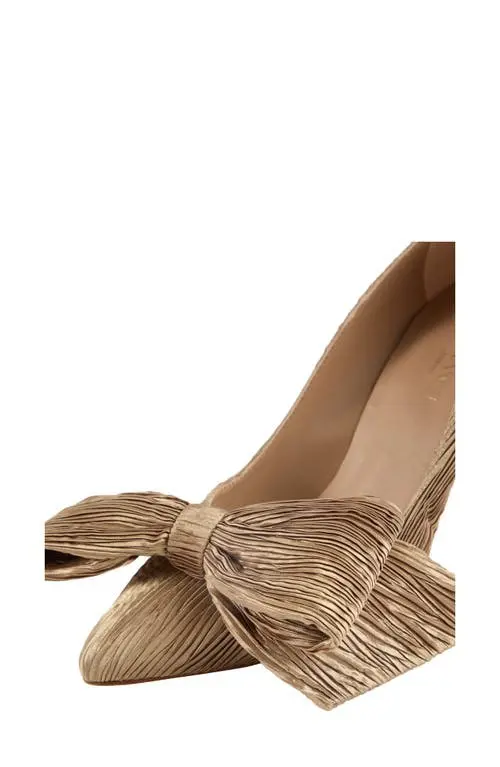 LK BENNETT Vivi Bow Pointed Toe Pump - Gold