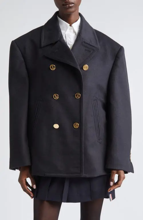 Thom Browne Oversized Cashmere Pea Coat